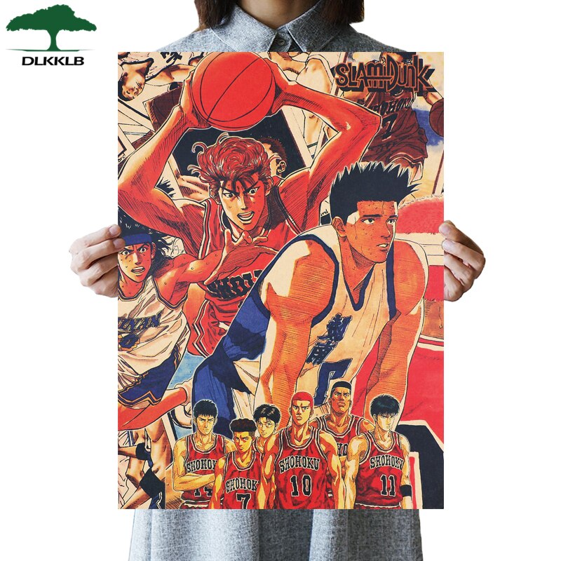 DLKKLB Classic Animation Movie SLAM DUNK Poster Vintage Bedroom ...