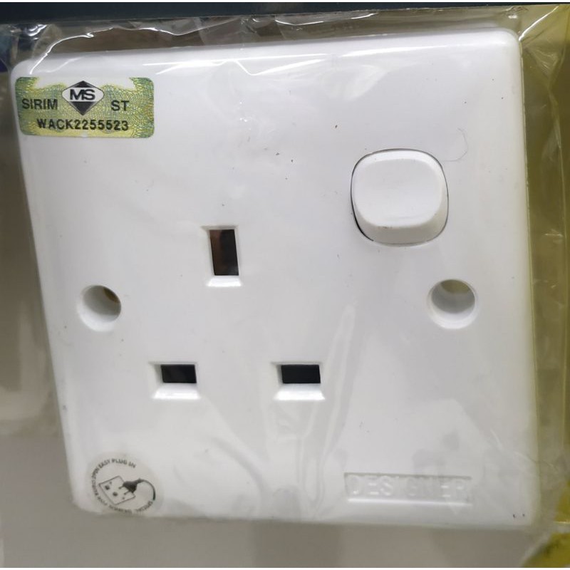 13A switch socket 3pin wall socket sirim | Shopee Malaysia