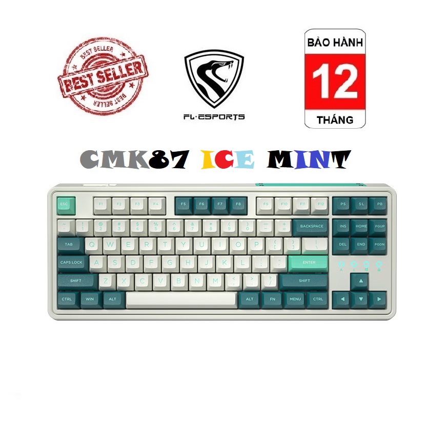 Genuine FL-Esports CMK87 Ice Mint RGB / Hotswap Mechanical Keyboard ...