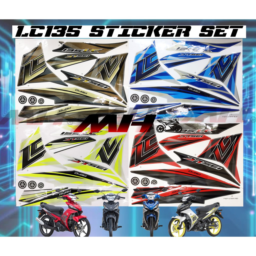 YAMAHA LC135 STICKER SET v4 / 135 LC STICKER SET / MORITAKA STICKER ...