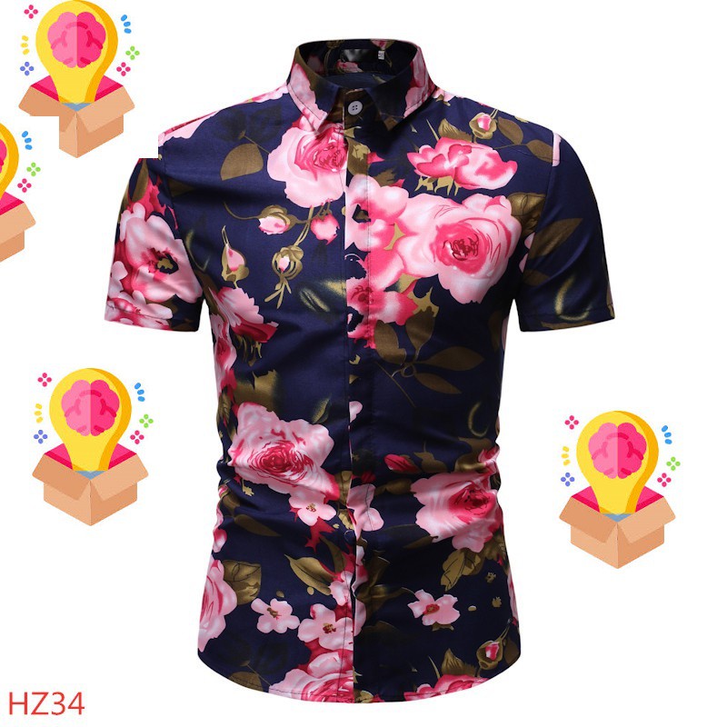 men shirt flower baju kemeja lelaki corak bunga flora cc46qw | Shopee ...