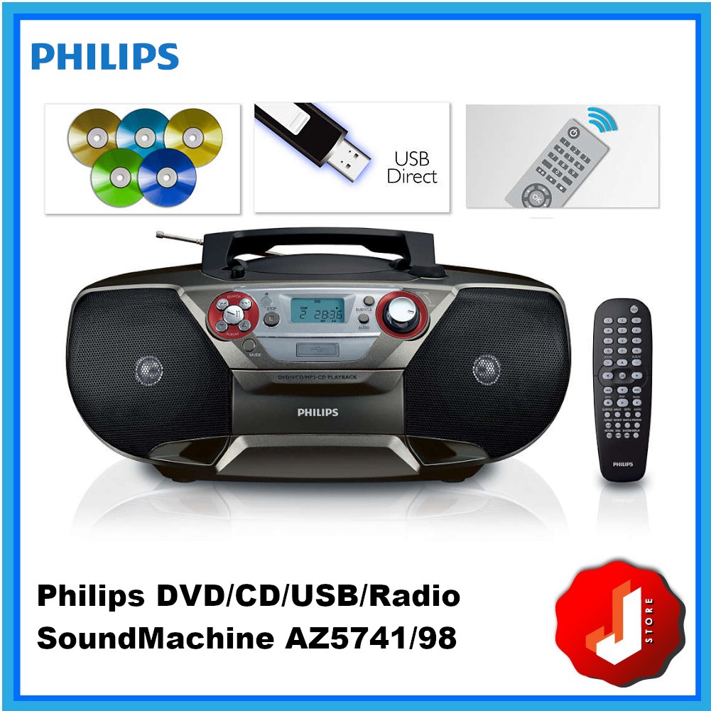 Philips DVD/CD/USB/Radio SoundMachine AZ5741/98 | Shopee Malaysia
