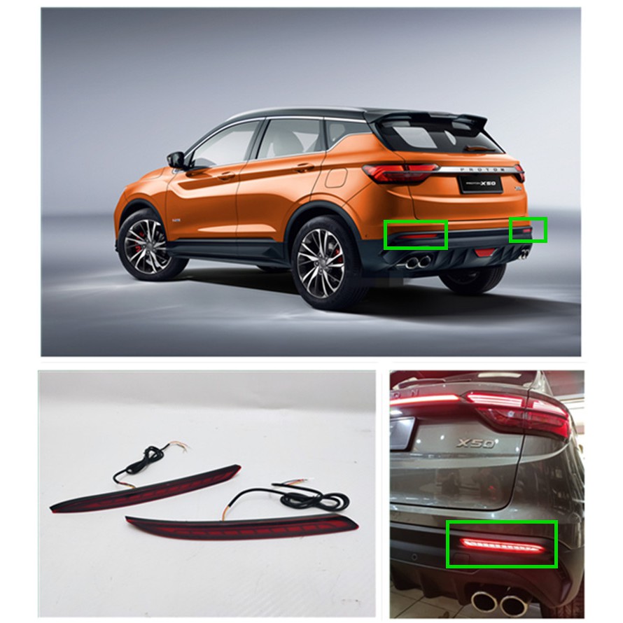 PROTON X50 Rear Bumper LED DRL LIGHT BAR Reflector Lamp 3 IN 1 FUNCTION ...