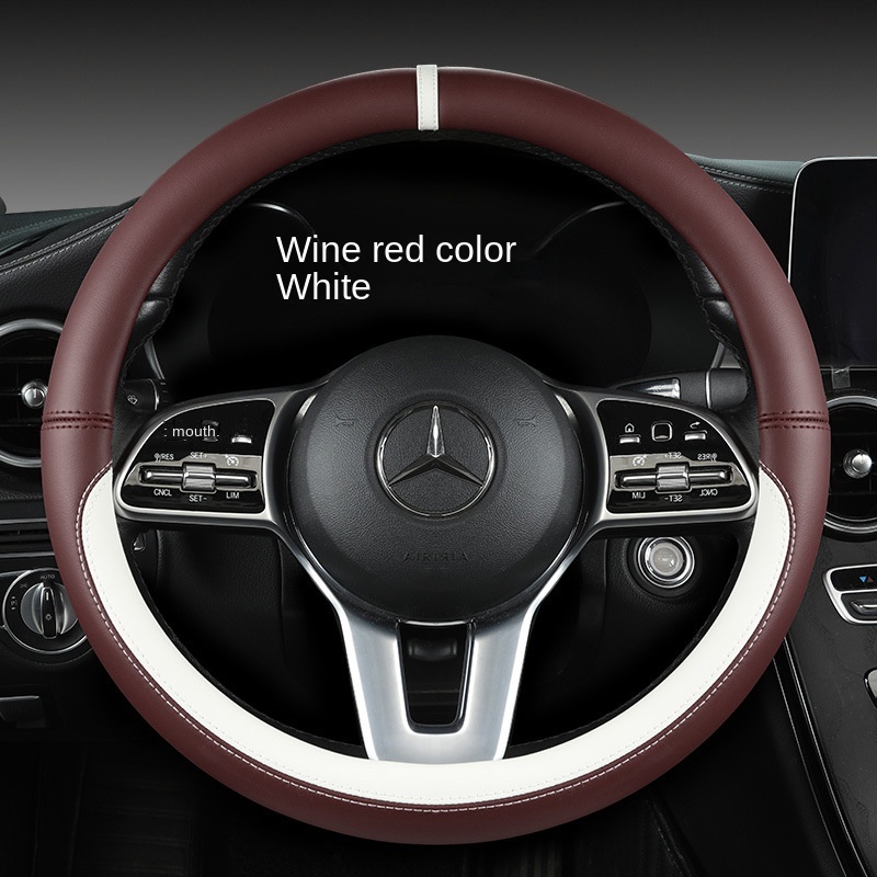 Classic Leather PU UV Resistant Tear Resistant Car Steering Wheel Cover ...