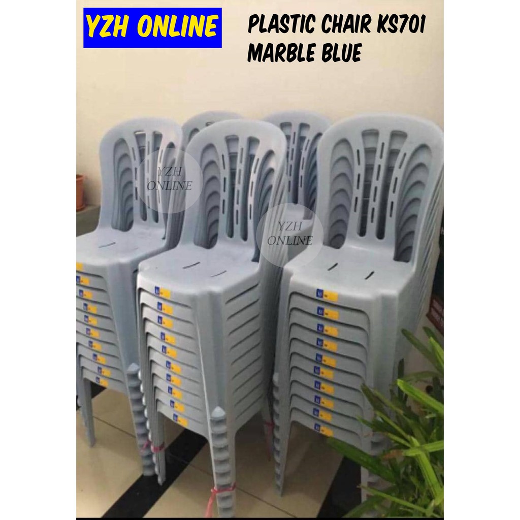 Free Delivery Plastic Chair KS701 Marble Blue / Maroon (4/6/10PCS PACK ...