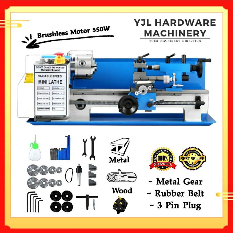 YJL - Lathe Machine 750W Motor Precision Mini Lathe Variable Speed ...