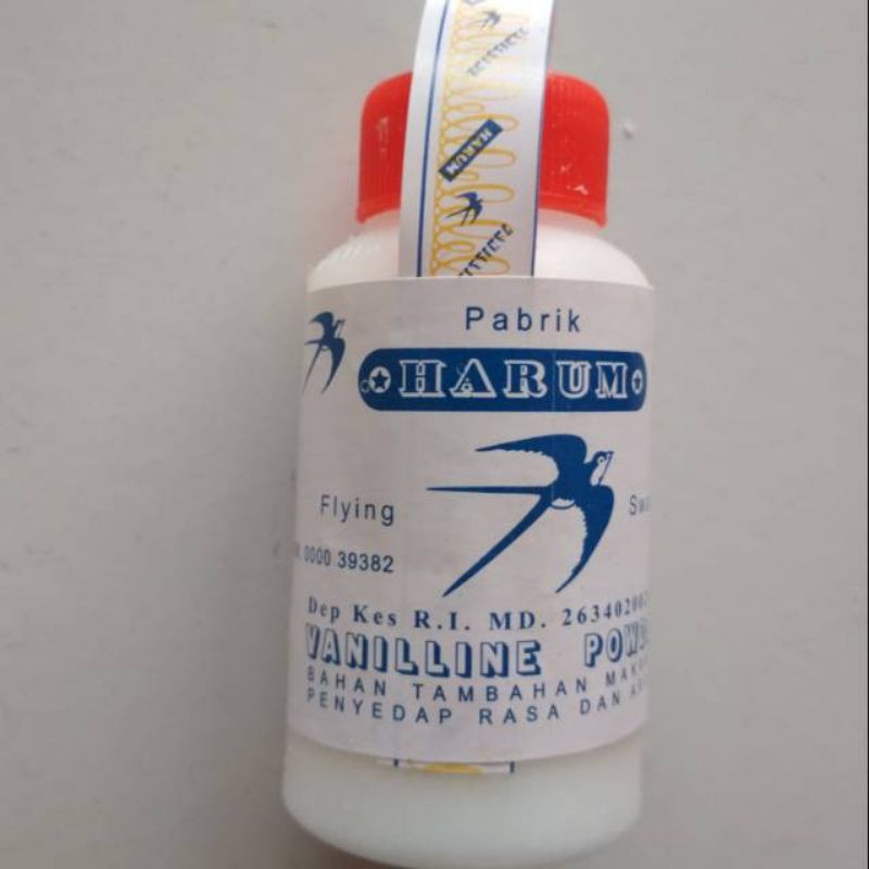Serbuk Vanili/Bubuk Vanili Vanilline Powder Harum Flying Swallow botol ...