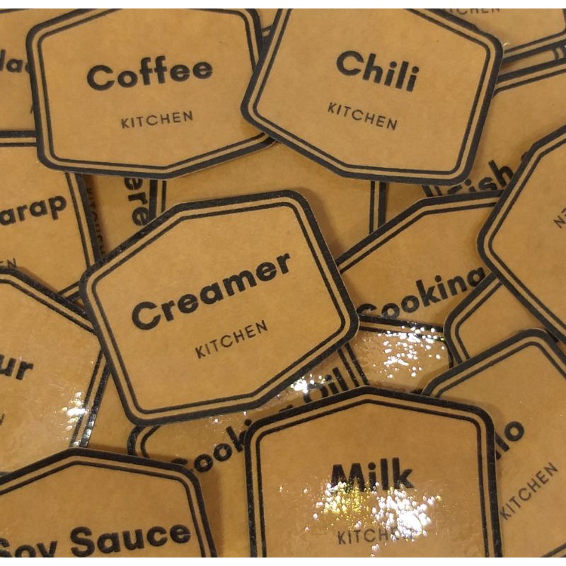 Laminated customized kitchen label sticker (condiments,seasonings ...