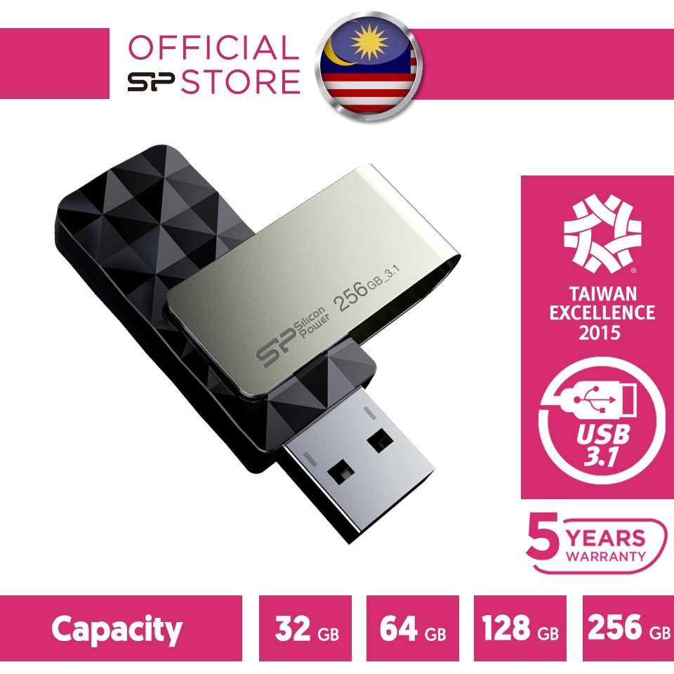 Silicon Power USB 3.2/3.0/3.1 32GB/64GB/128GB/256GB Gen1 Blaze B30 USB Flash Drive | Shopee Malaysia