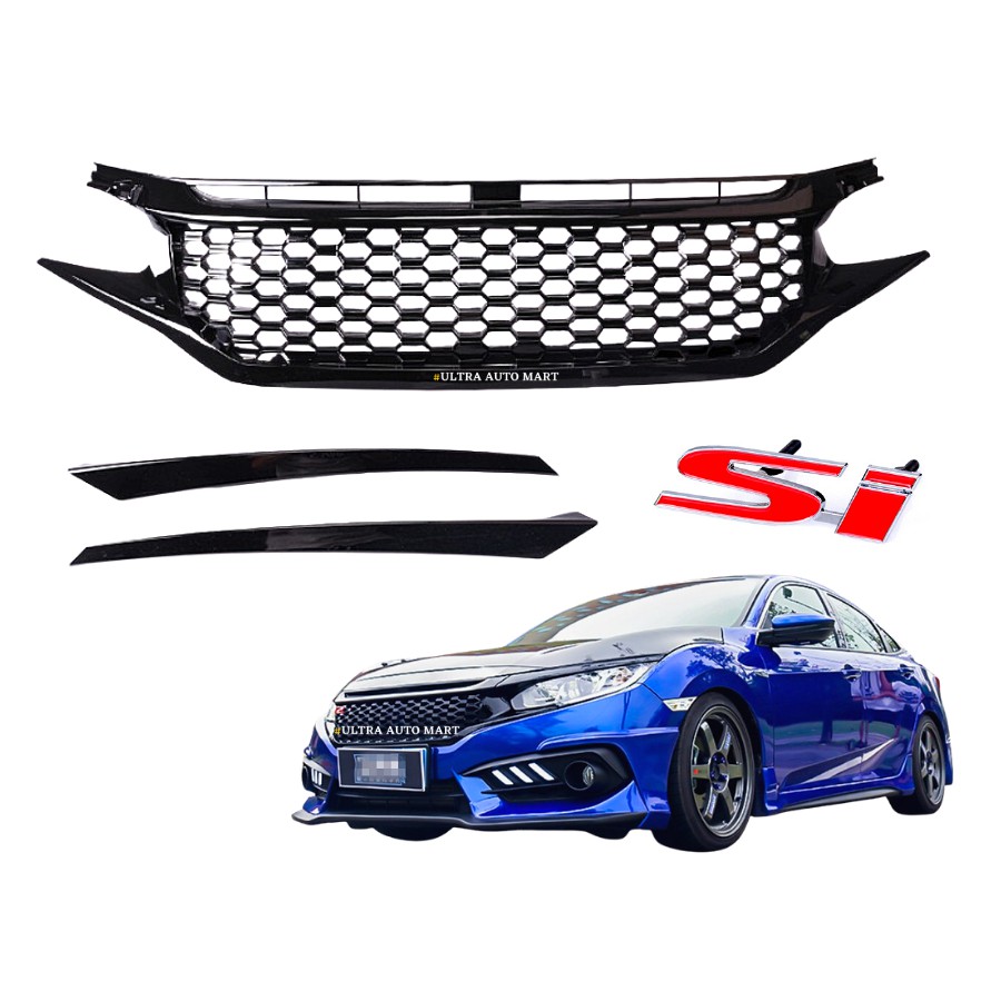 FREE LOGO HONDA CIVIC FC IS Front Grill Front Hood Grille For 2016 2017 ...