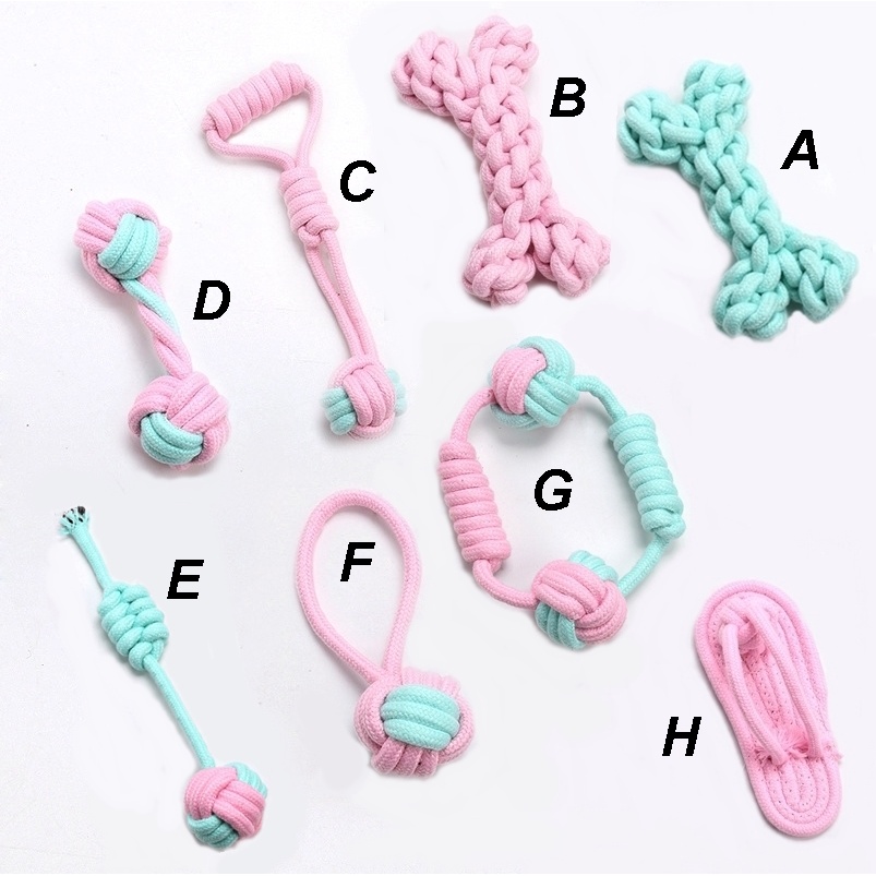 Dog Toy Chew Bite Cotton Rope Play Toys - Colorful 狗狗耐咬棉绳 | Shopee Malaysia