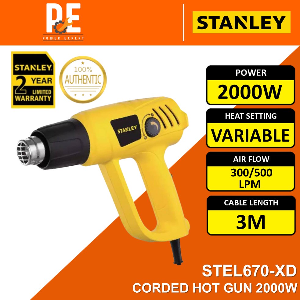 STANLEY STEL670 CORDED HEAT AIR GUN (2000W/50-450°C) | Shopee Malaysia