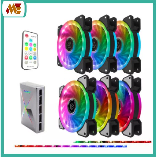 RGB Case Fan 120mm 5pin Dual Aura Fan with Remote Controller Computer ...