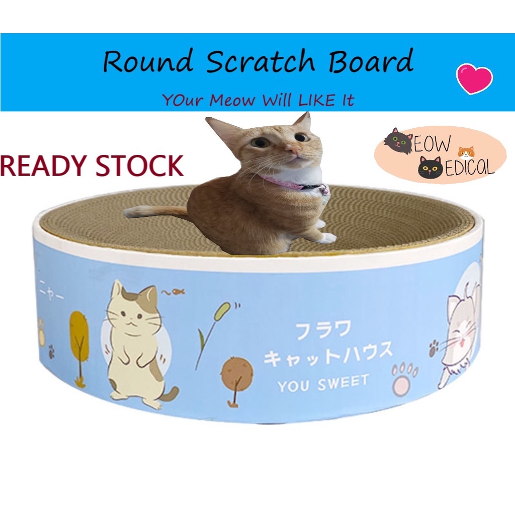 *READY STOCK* Cat Scratch Board Box / Round Scratch Board/ Cat Bed/Cat ...