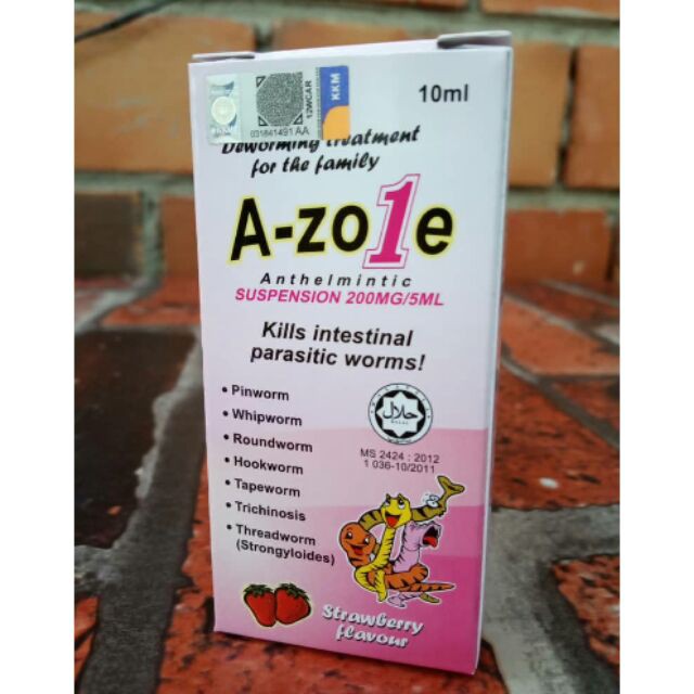 A-zole Anthelmintic Suspension 200mg/5ml Strawberry flavour EXP:5/26 ...