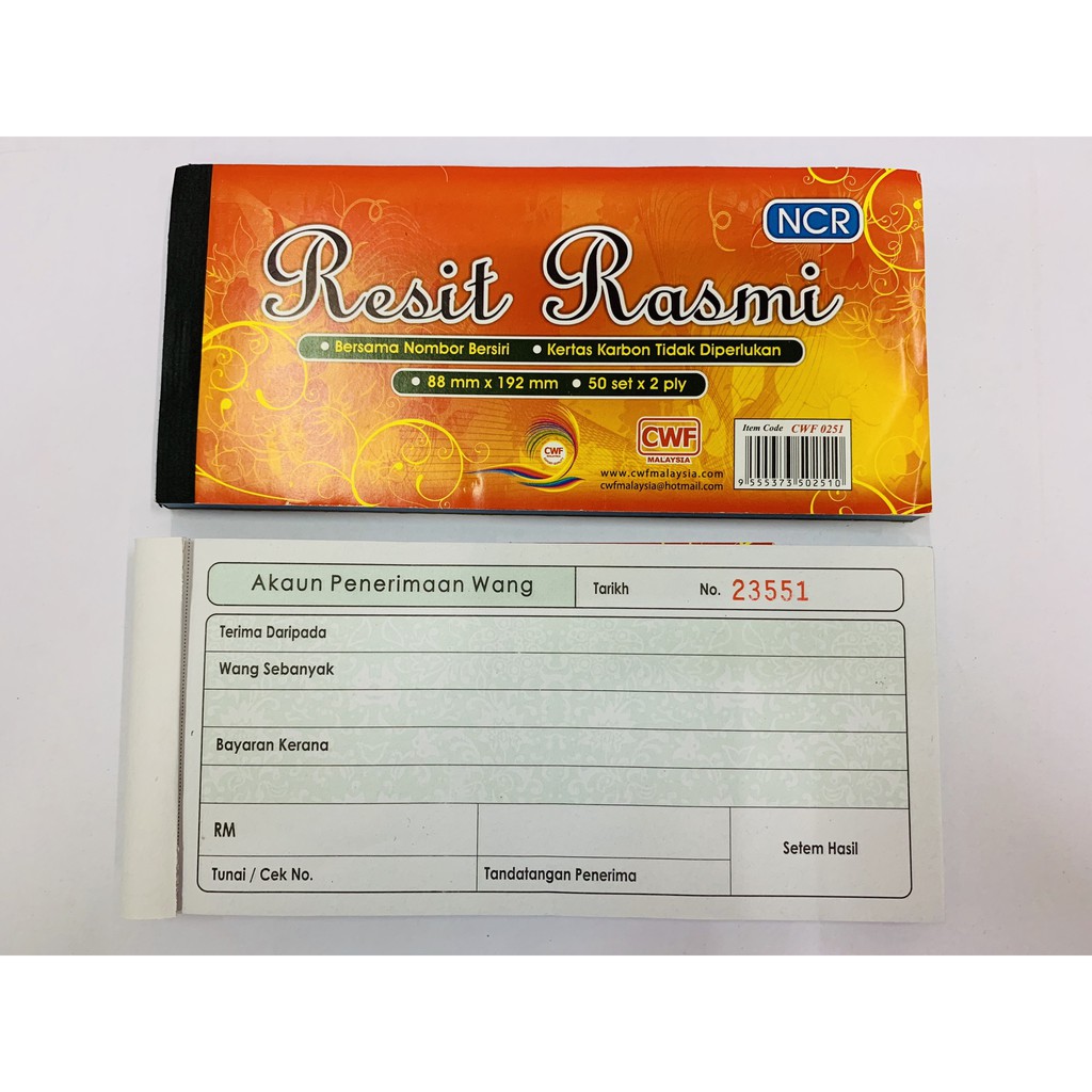 OFFICIAL RECEIPT 50'S X 2 NCR CARBONLESS RESIT RASMI | Shopee Malaysia