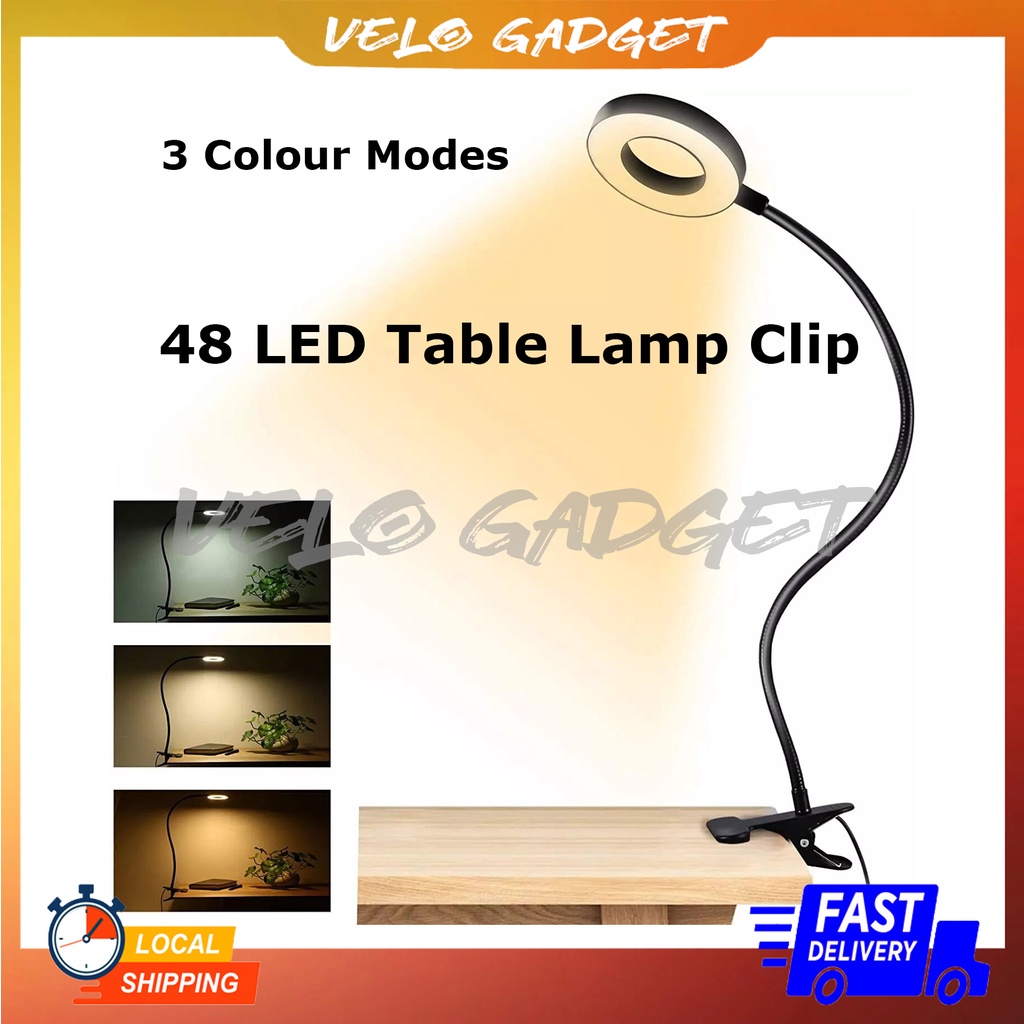 [Malaysia Stock] 48 LED Table Lamp Magnifying Clip USB Power Adjustable ...