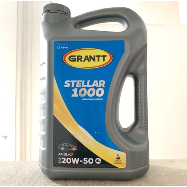 UMW Grantt Stellar 1000 20W-50 4 Liters Mineral Engine Oil | Shopee ...
