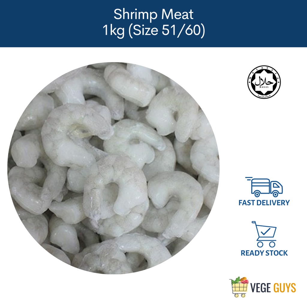 IQF Vannamei Prawn Meat 虾肉 (Size 51/60, 1kg) | Shopee Malaysia