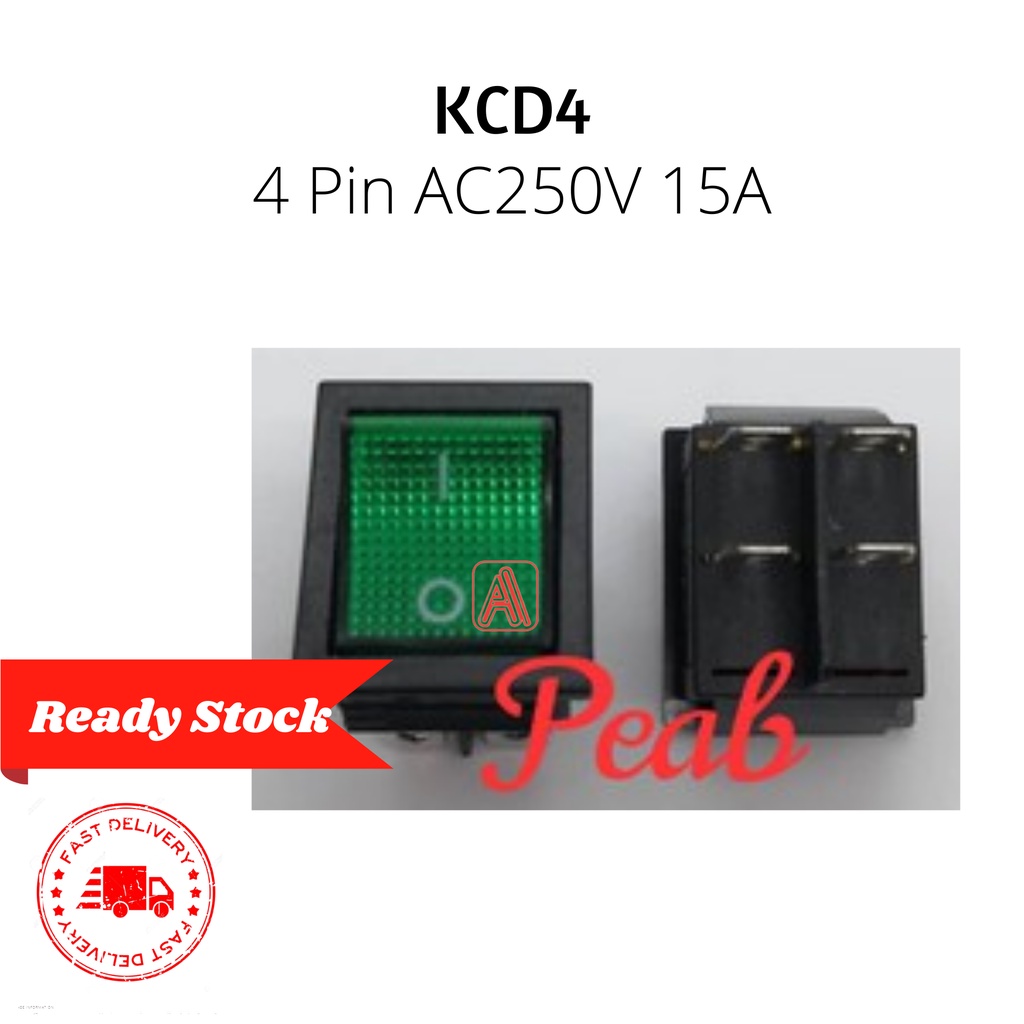 KCD4 4pin / Terminal Ac250v 15a Rocker Switch(1pc) | Shopee Malaysia