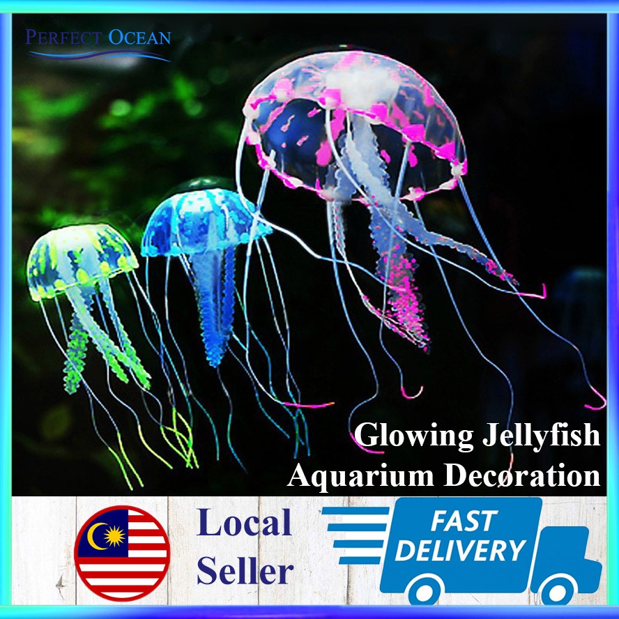 Glowing Jellyfish Seahorse Aquarium Decoration Artificial Floating Non ...
