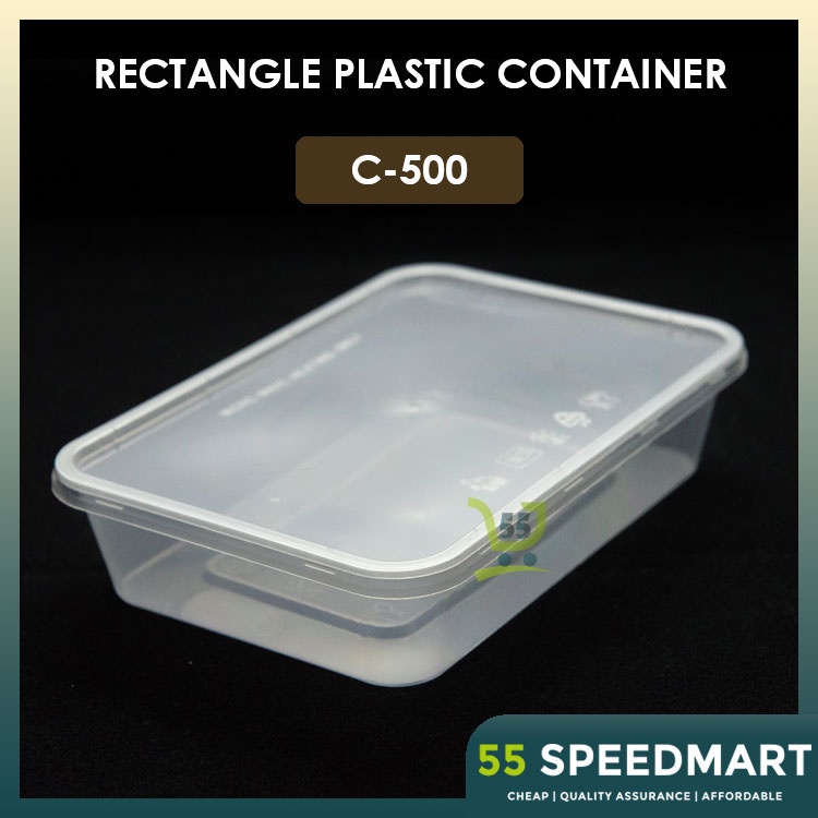 𝟱𝟱𝗦𝗣𝗘𝗘𝗗𝗠𝗔𝗥𝗧 C500 500ML RECTANGULAR CONTAINER WITH LID [ ±10SETS ...