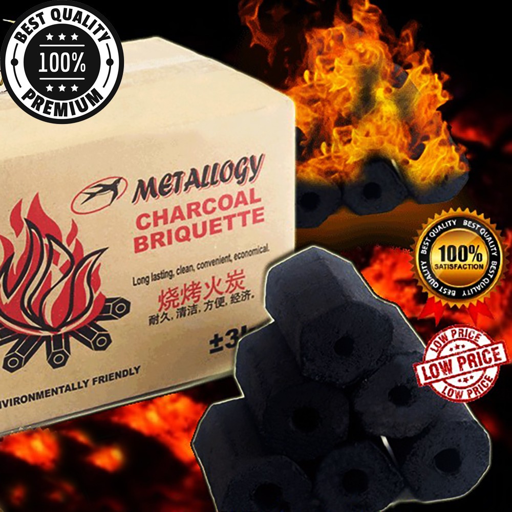 Charcoal Box BBq Charcoal 3kg- Flameable Hexagonal Charcoal | Shopee Malaysia