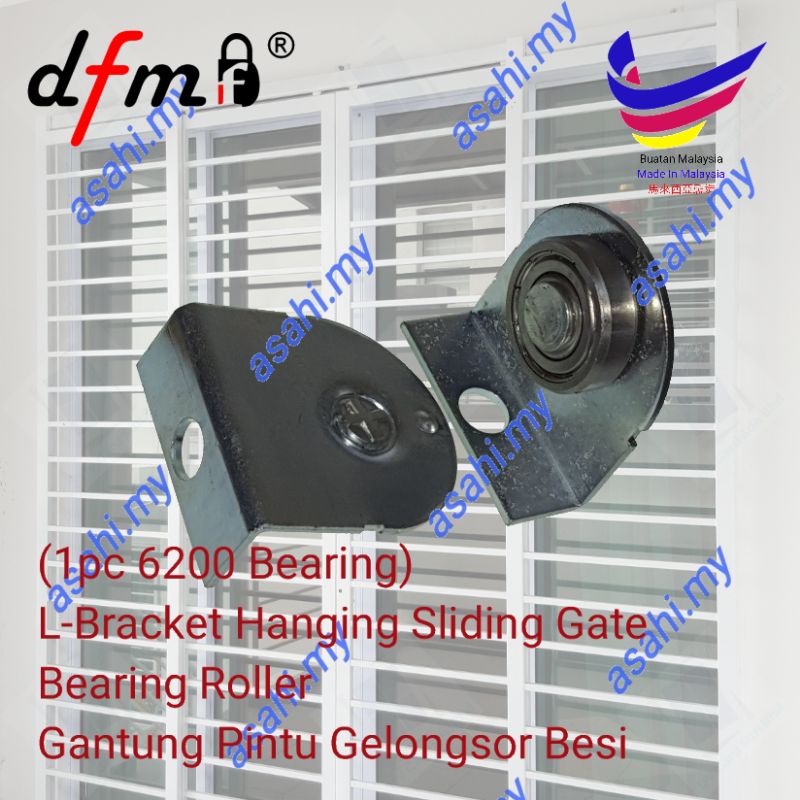 1pc 6200 Bearing L-Bracket Hanging Sliding Gate Bearing RollerGantung ...