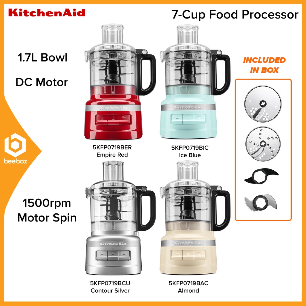 KitchenAid 7 Cup Food Processor 1.7L DC Motor - 5KFP0719BER Red ...