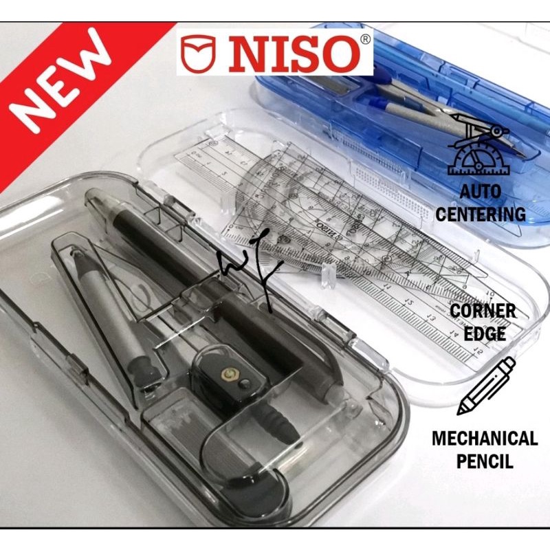Niso Geometry Set/Mechanical Compass Mechanical Pencil + Lead + 4 ...