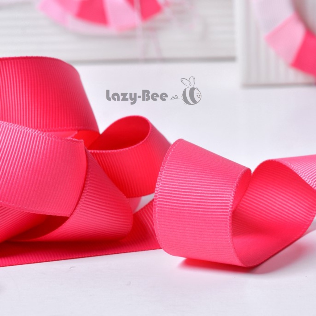 LAZY BEE 5 meter Hot Pink Peony Dusty Rose Grosgrain Ribbon Reben Door ...