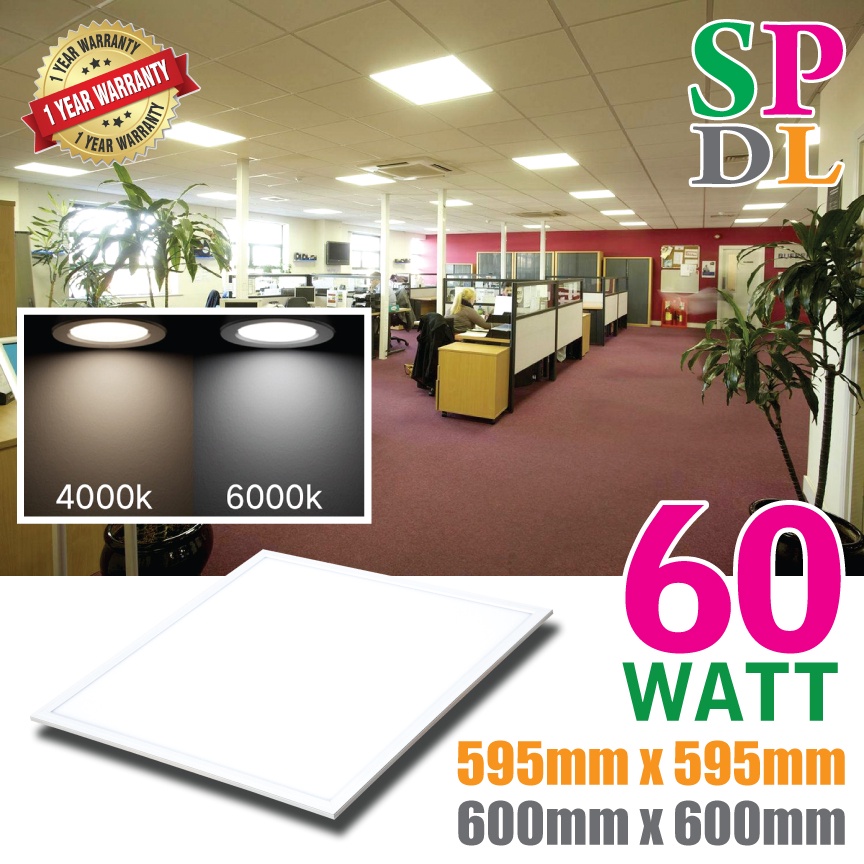 Office 60w Led Panel Light 2ft X 2ft (600mmx600mm) Flat Recessed Light ...