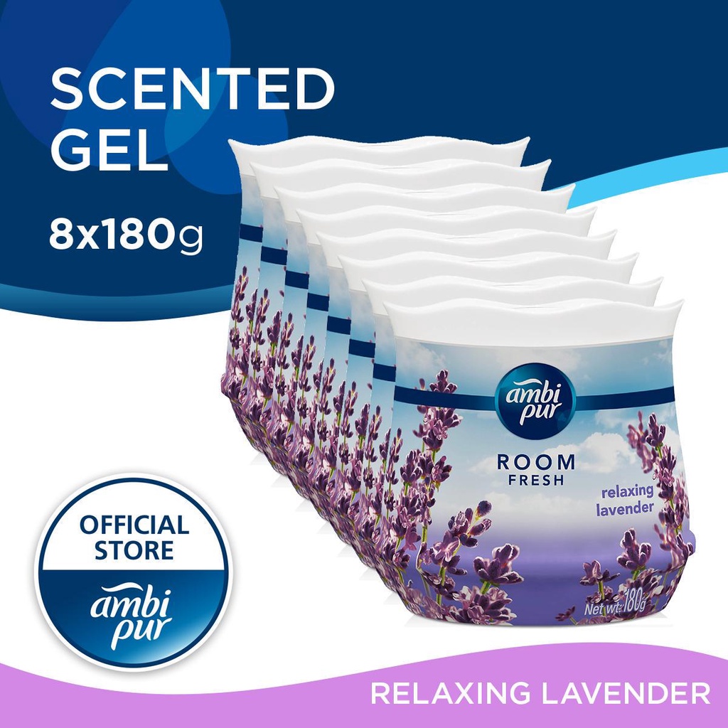 [Bundle of 8] [Carton Deals] Ambi Pur Air Freshener Room Fresh Scented Gel Relaxing Lavender ...