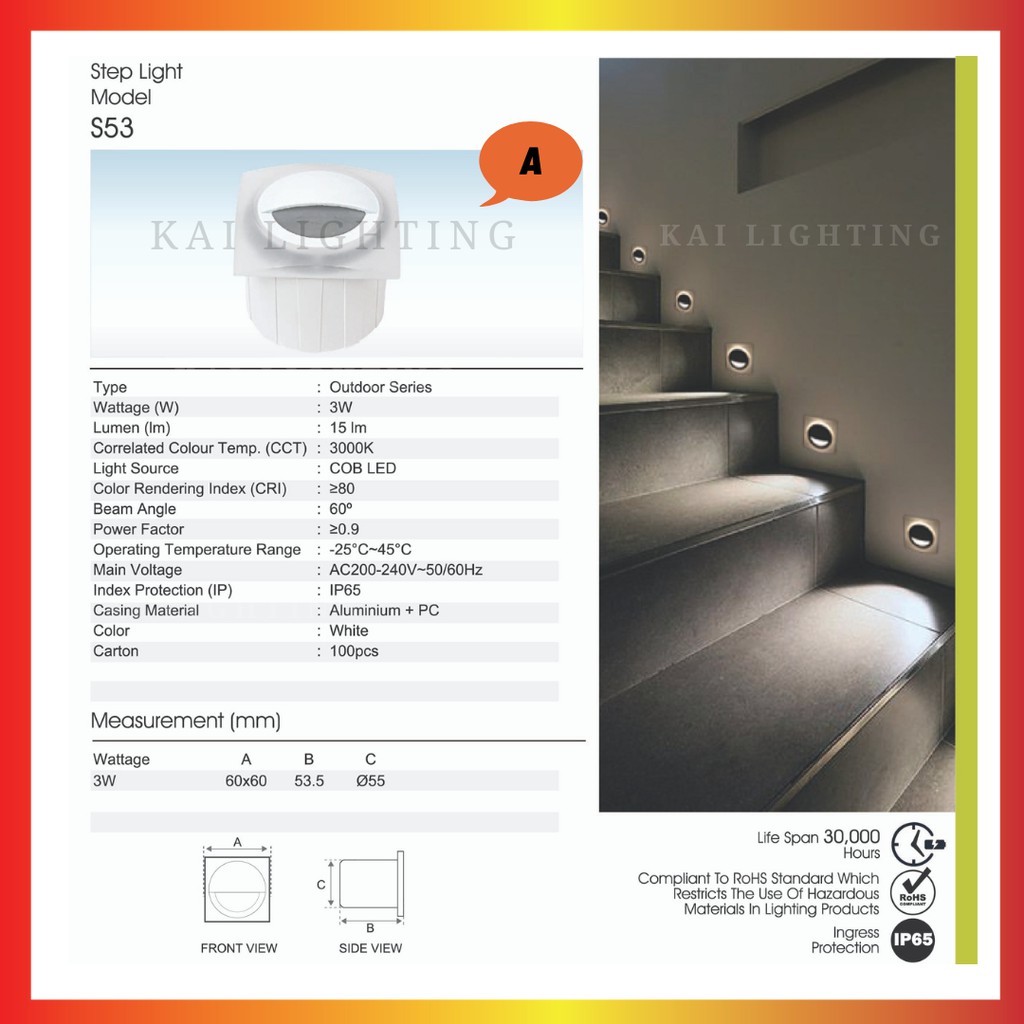 Modern LED Reccessed Step Light 3W Outdoor Weatherproof Wall Luminaire ...