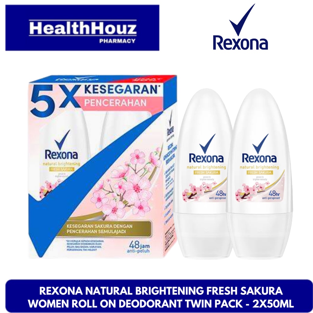 REXONA Natural Brightening Fresh Sakura Women Roll On Deodorant Twin ...