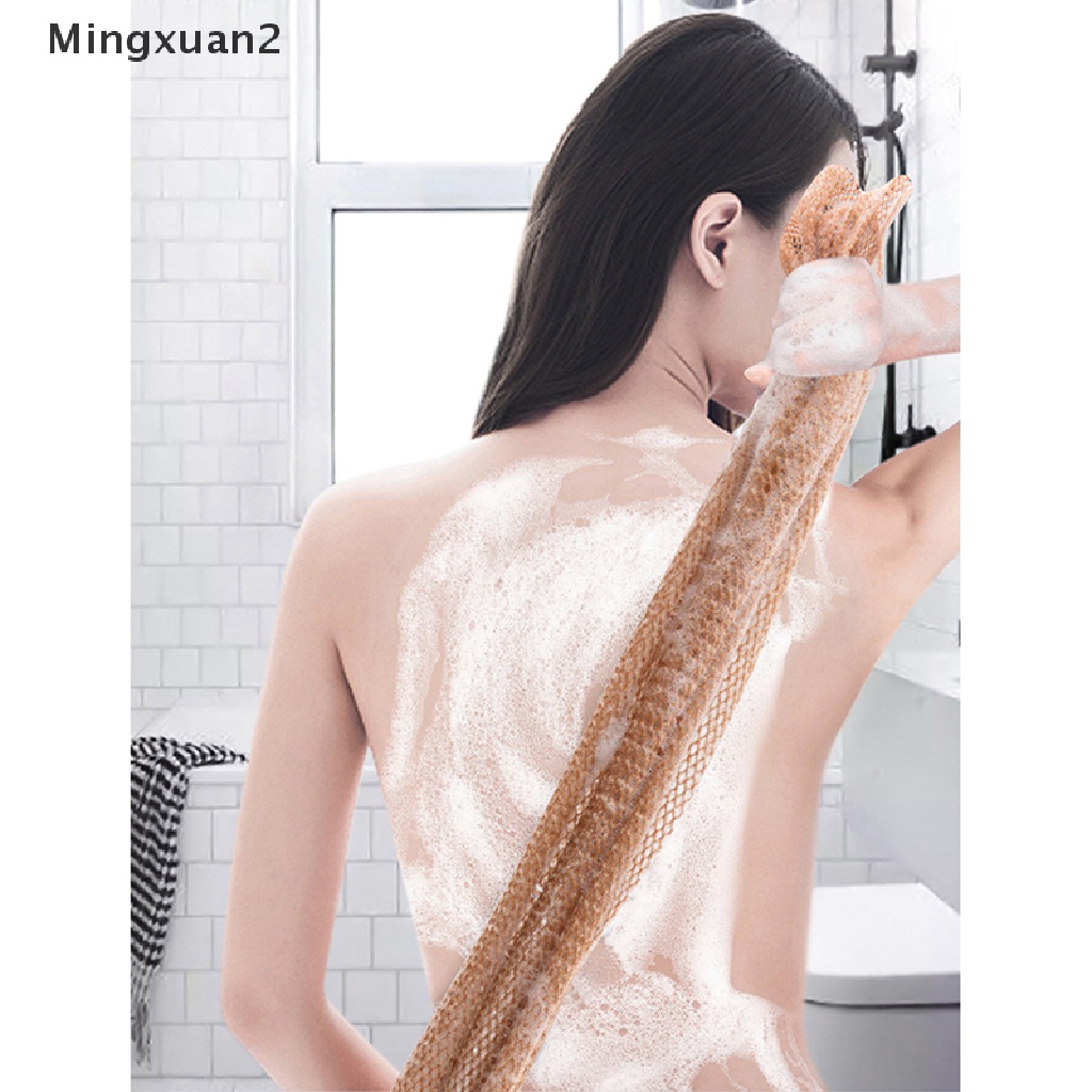 [ming] African Net Long Bath Body Exfoliating Shower Body Scrubber Back