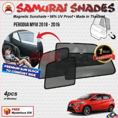PERODUA MYVI LAGI BEST 2018-SAMURAI CUSTOM MAGNETIC SUNSHADE (FREE GIFT 🎁) | Shopee Malaysia