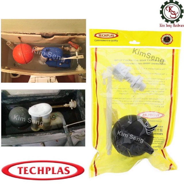 TECHPLAS PVC Float Valve With Poly Float Ball 1/2” x 10” Bola Tangki ...