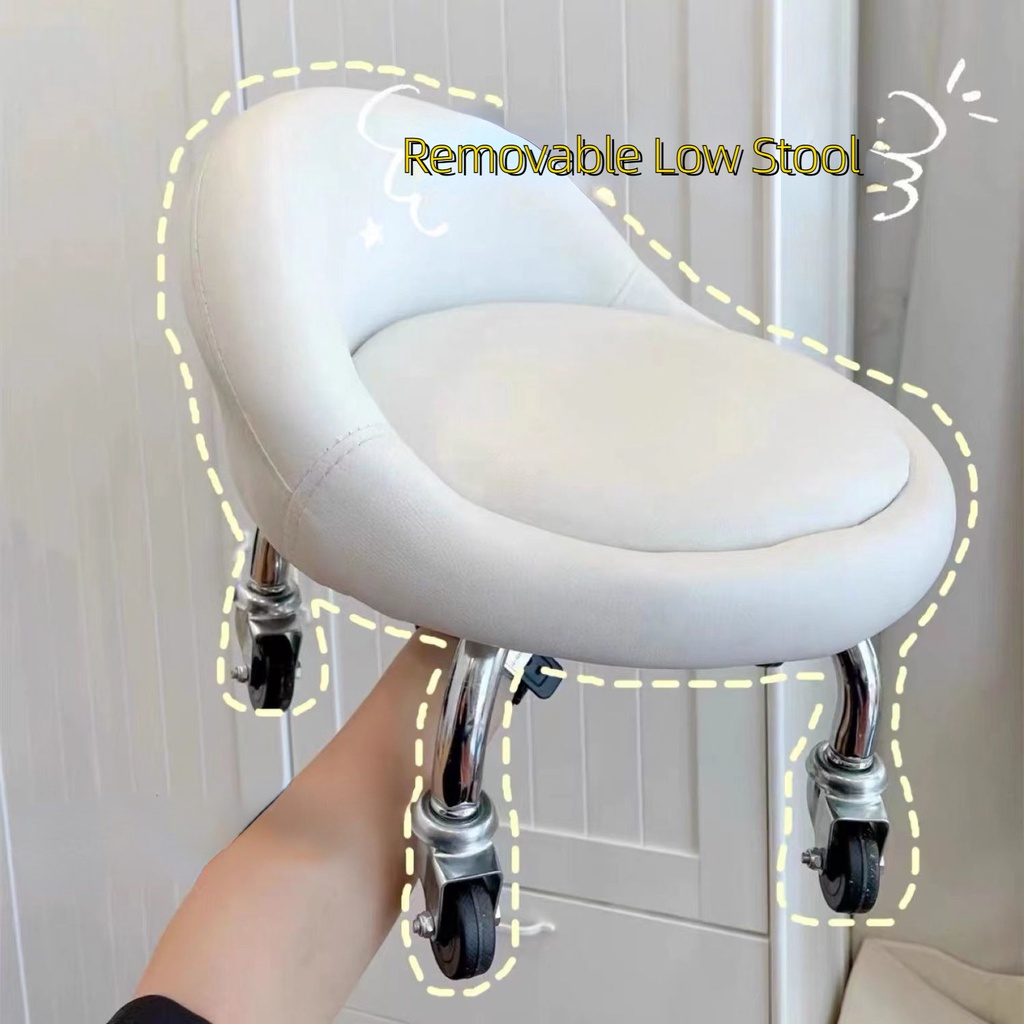 Low Stool with Wheels Sofa Stool Foot Stool Mop Stool Children Toddler ...