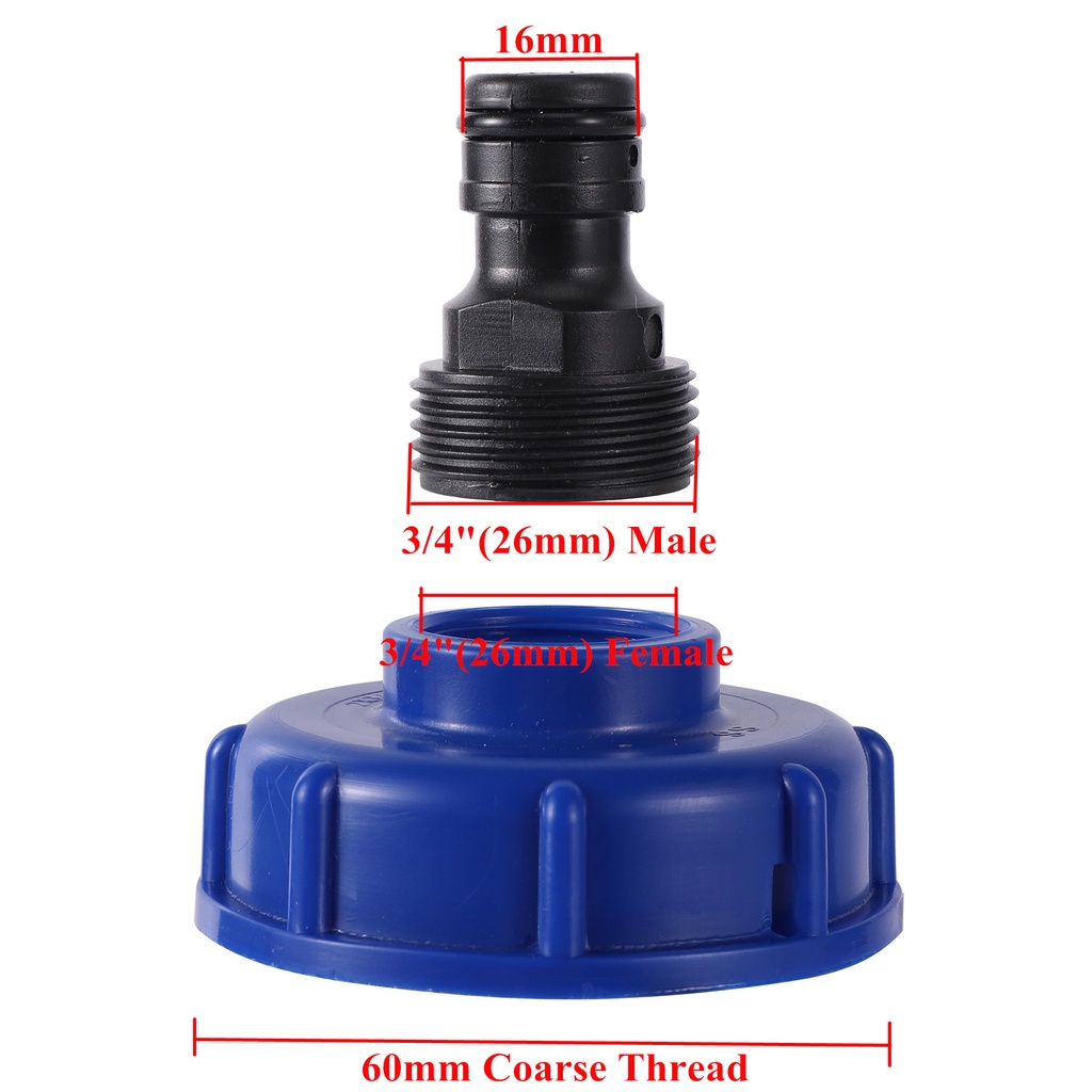 IBC Tank Adapter S60 Coarse Thread Tap Valve Replacement Fitting Ton ...