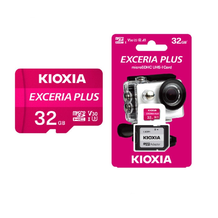 Kioxia EXCERIA PLUS MICRO SD U3 R100/W65 CL10 128GB/ 64GB/ 32GB WITH ADAPTER MicroSD Memory Card ...