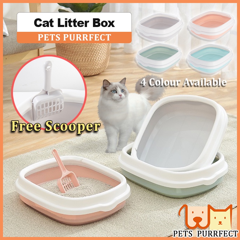 Pets Purrfect Cat Litter Box with Free Scoop Tandas Kucing 4 Colours ...