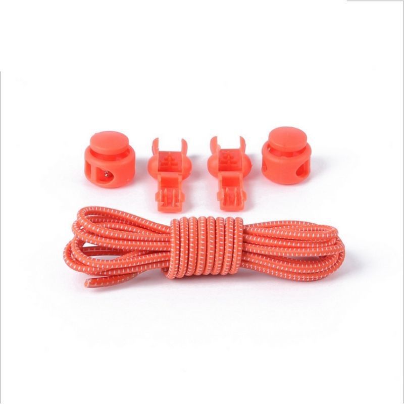 Elastic No Tie Locking ShoeLaces Rubber Shoe Lace with Buckle Tali ...