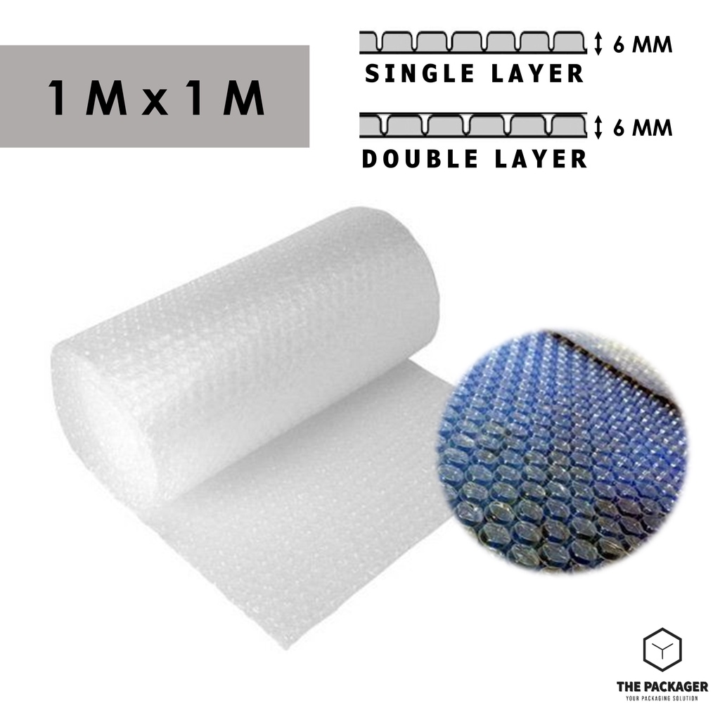 Bubble Wrap Single/Double Layer 1MX1M Air Bubbles Transparent Wrapping ...