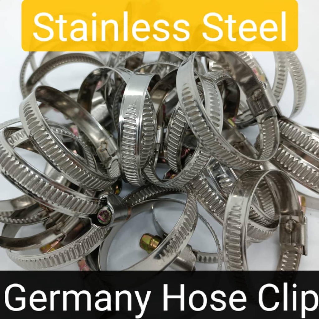 Stainless Steel Germany Hose Clip 8mm-80mm | Shopee Malaysia