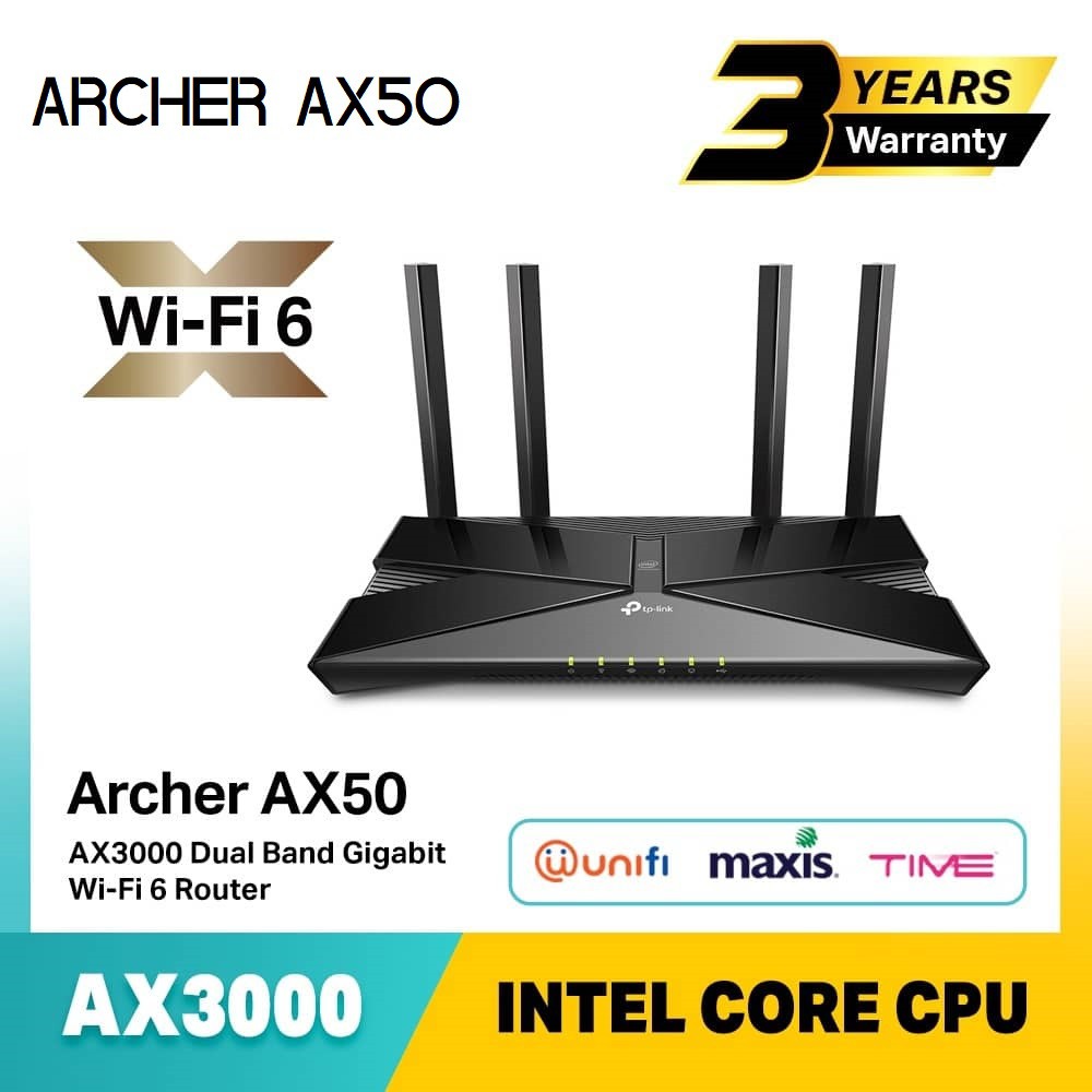 ROUTER Wi-Fi6 Archer AX50 AX20 AX10 Dual Band Gigabit AX3000 High power ...