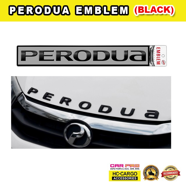 Perodua 3D Wording Emblem Logo (Matt black) | Shopee Malaysia