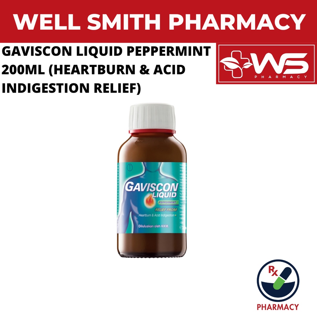 GAVISCON LIQUID PEPPERMINT 200ML/300ML (HEARTBURN & ACID INDIGESTION ...