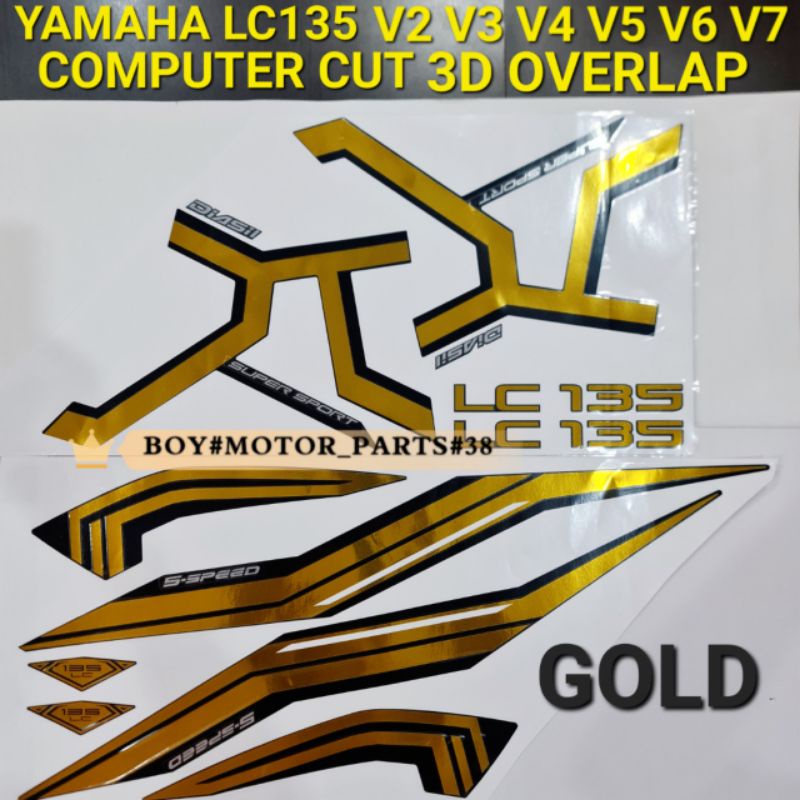 LC135 NEW V2 V3 V4 V5 V6 V7 CHROME COM CUT OVERLAP BODY STICKER SPECIAL ...