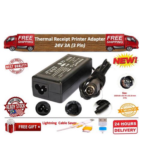 Thermal receipt Printers 24V 2A For CODESOFT TP-3260VL ZYWELL ZY301 ...